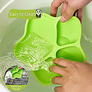 HEYTUYA 3 Pack Suction Plates for Baby & Toddler, 100% Food-Grade Silicone, 4 Divided Design, Microwave & Dishwasher Safe