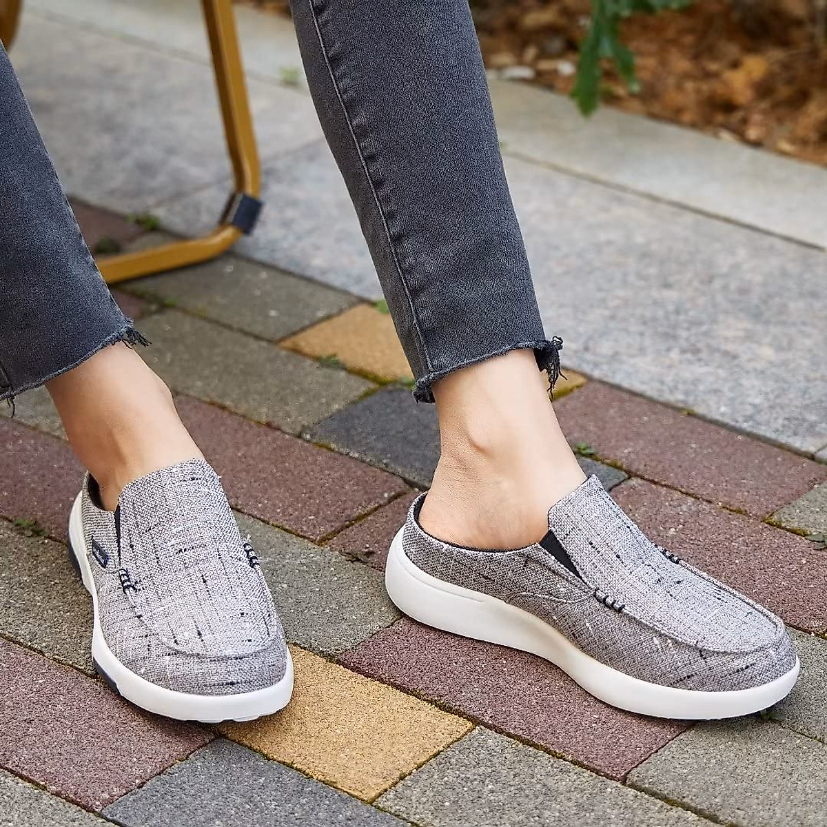 OrthoComfoot Womens Orthopedic Comfy Slippers for Bunion, Arch Support Slip On Shoes, Comfortable Athletic Walking Shoes for Heel and Foot Pain Relief Dark Grey Size 10