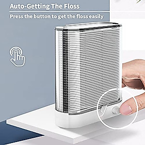 Dental Floss Holder,Pop-up Floss Box Automatic Tooth Picks Flossers Dispenser Includes 88 Count Tasteless Flosser