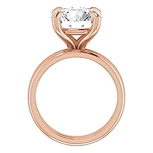 Solid Gold Engagement Ring Set for Women, Handmade 5 Carats Round Cut Moissanite Solitaire Ring Set Diamond Wedding Bridal Ring Anniversary Propose Gifts Her, 10K/14K/18K, 925 Silver