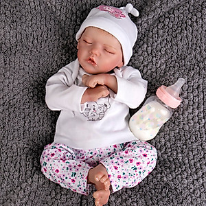 Aori Reborn Baby Dolls - Lifelike Newborn Baby Dolls, Full Body Vinyl Realistic Baby Doll Come with Feeding Toy Accessories and Gift Box Set