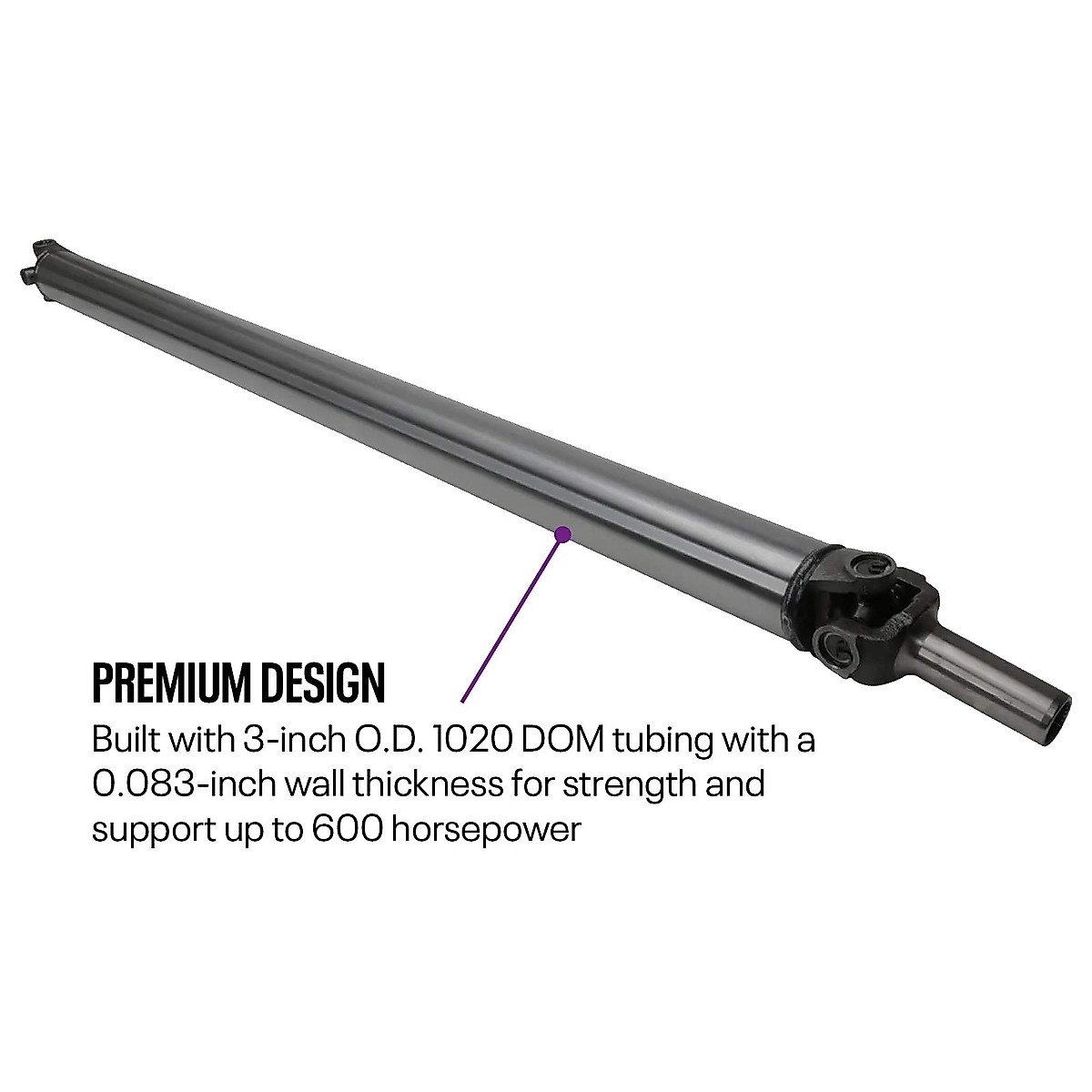 Speedway Motors U-Weld-It Custom Steel Driveshaft Kit, 1310 Universal Joints Series, 3 Inch O.D., 50 Inch Length of Tubing, Includes GM 27 Spline Slip Yoke