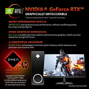 HP Gaming Desktop Tower i9-10850K, Hyper X 32GB RAM DDR4, 1TB NVMe SSD+2TB HDD 7.2K, 24GB Nvidia, 750W Cooler Master PSU, Win 11 Home