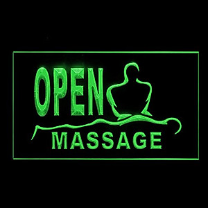 160024 Open Massage Body Foot Shop Salon Center Display LED Light Neon Sign (12" X 8", 16 Colors By Remote)