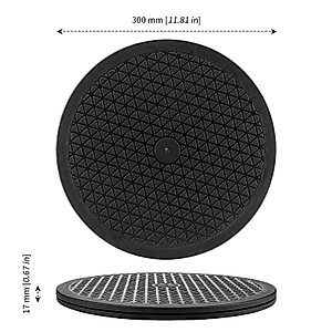 MANCHAP 4 PCS 12 Inch Rotating Swivel Turntable, Rotating Swivel Stand with Steel Ball Bearings, Plastic Lazy Susan Stand for TV / Monitor, 110 Lbs Load Capacity