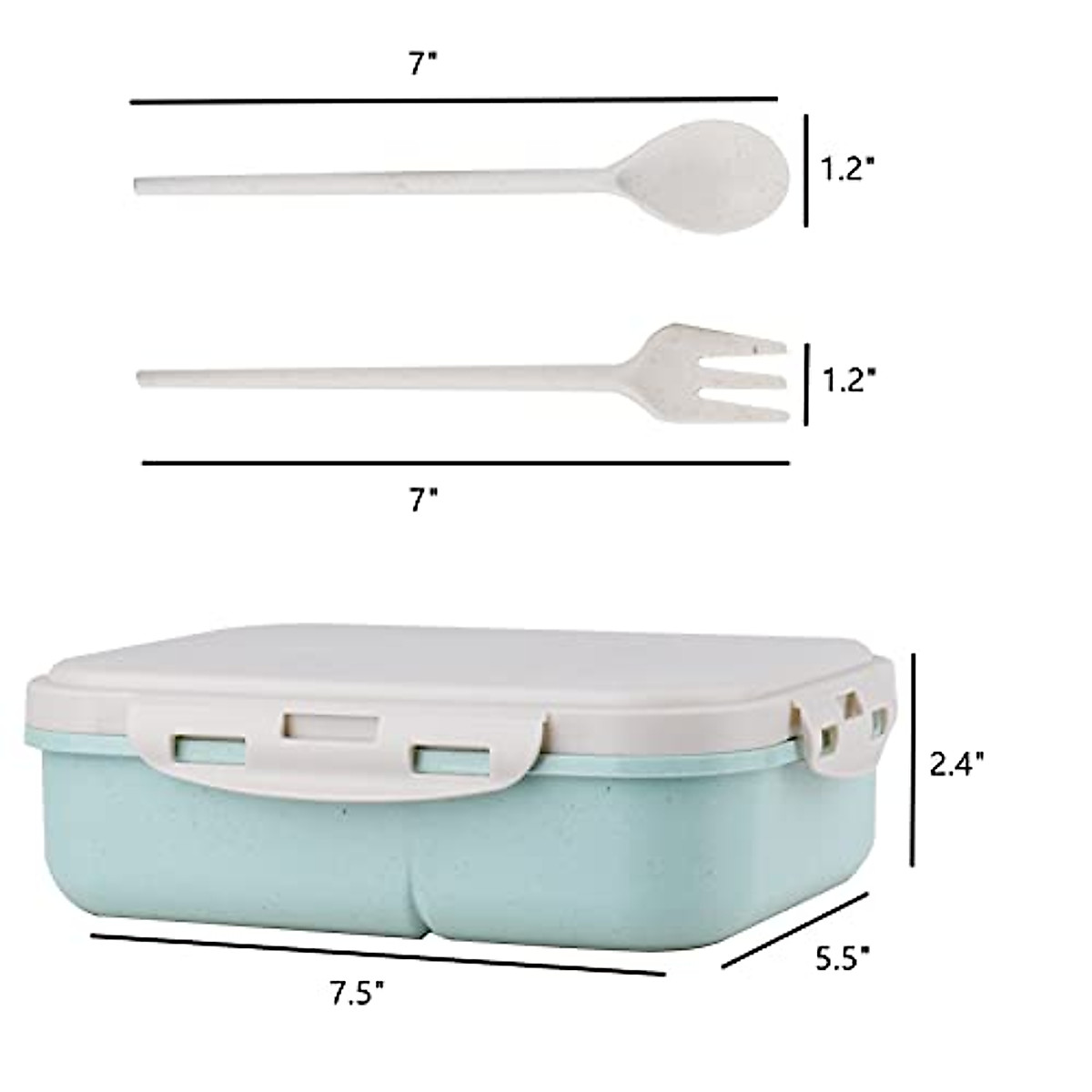 Dicunoy 4 Pack Bento Box, Lunch Box Container with 3 Compartments for Kids, Easy Snack Boxes with Utensils for Dinner, Salad, Toddler, Adults, School, Work