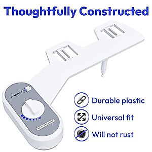 Greenco Bidet Attachment for Toilet Water Sprayer for Toilet Seat | Easy-to-Install, Non-Electric Bidet with Adjustable Fresh Water Jet Spray| All Accessories with Detailed Instructions | Holiday Gift