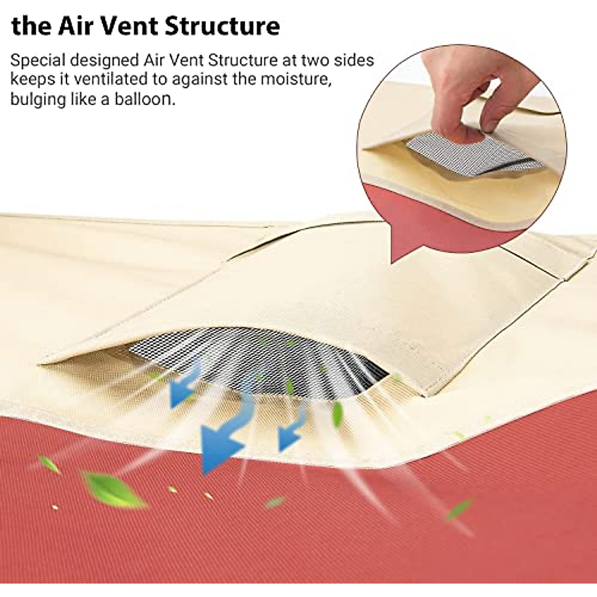 Heavy Duty Patio Furniture Covers, U-COMSO Outdoor Furniture Cover Waterproof Patio Table and Chair Coves Outdoor Sectional Cover, 124" W x 59"D x 29"H, Beige & Orange