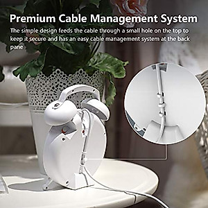 Google Home Mini Stand Holder, Retro Alarm Clock Stand Mount Base Protective Case Compatible with Google Home Mini and Nest Mini (White)