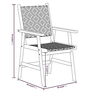 Camerina 5 Piece Patio Dining Set Patio Table and Chairs Set Outdoor Patio Dining Set Outdoor Dining Table Set Solid Acacia Wood 3087123