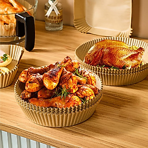 Palksky 150Pcs Air Fryer Baking Paper Round - Air Fryer Baking Liners, Baking Paper for Air Fryer Water-proof, Oil-proof, Non-stick, Parchment Baking Paper for Baking Roasting Microwave(7.9Inch)