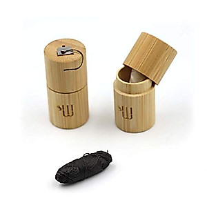 Dental Floss threaders Biodegradable Bamboo Charcoal Dental Floss with refillable Bamboo Container | Free Refill | Natural Candle Wax | 30M x 10| Corn and Charcoal Floss, | Environmental Protection |