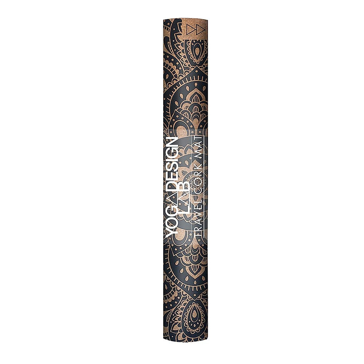 YOGA DESIGN LAB | The Cork Yoga Mat | Eco Luxury | Ideal for Hot Yoga, Power, Bikram, Ashtanga, Sweaty Workouts | Studio Quality | Includes Carrying Strap! (Mandala Black, 1.5mm)