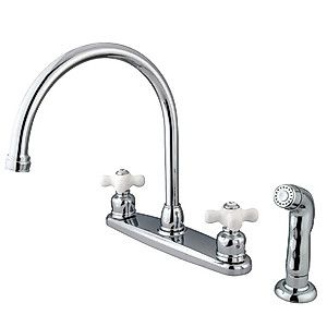 Kingston Brass KB721PXSP Vintage 8" Centerset Kitchen Faucet, 8-3/4" in Spout Reach, Polished Chrome