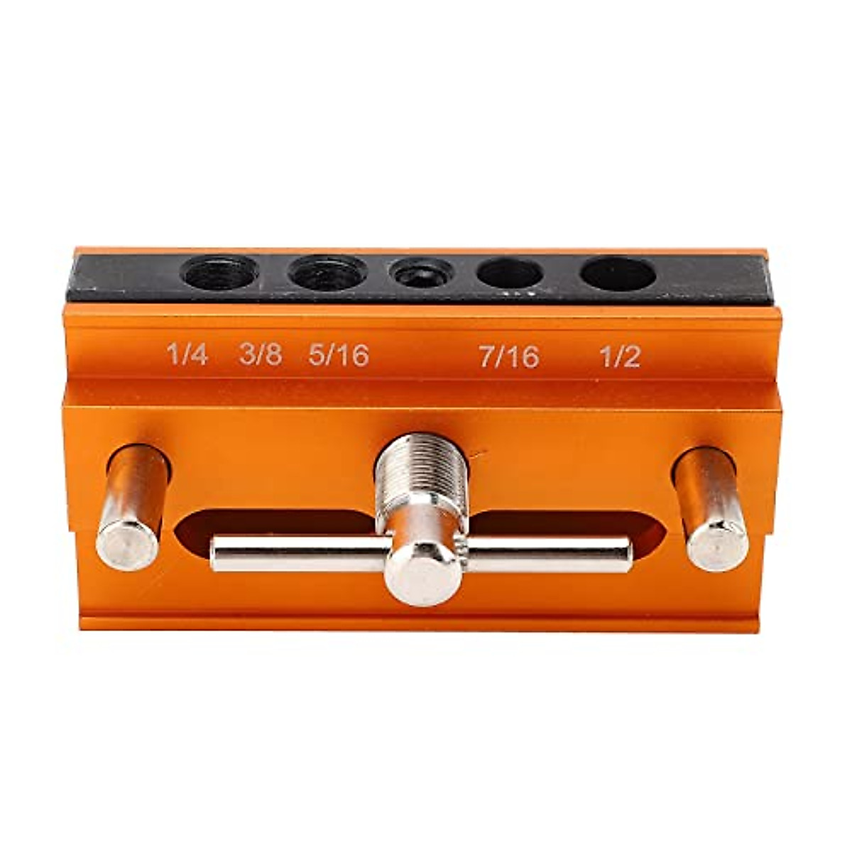 Drilling Guide, Self Centering Dowel Jig Kit Aluminum Alloy Orange 4 Holes Width Capacity Drill Positioner Adjustable Hand Tools, Drilling Holders