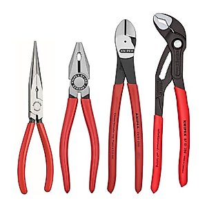 KNIPEX Tools 9K 00 80 94 US Cobra Combination Cutter and Needle Nose Pliers 4-Piece Set