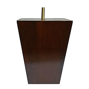 5" Tall Leg Walnut Tapered Threaded Bolt Sofa/Couch/Chair Wood Legs - Set of 4