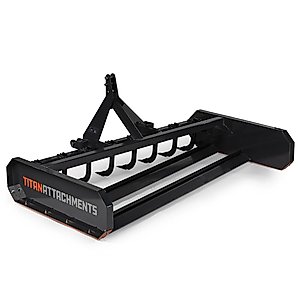 Titan Attachments 8 FT Land Leveler and Grader with Shanks for 3 Point Tractor Fits Cat 1 and Cat 2