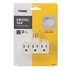 PB101100 3 OUTLET WHITE SWIVEL POWER TAP