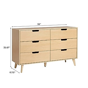 Walker Edison Modern 6-Drawer Dresser Bedroom Storage Organizer, 52 Inch, Riviera
