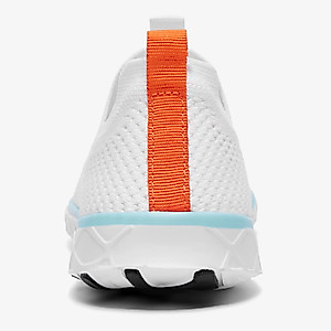 KOLILI Women's Lightweight Water Shoes for Swimming, Quick Drying Water Aerobics Shoe, Arch Support Aqua Shoes for Surfing, Woman Slip on Walking Sneaker for Outdoor White/Aqua 8