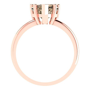 Clara Pucci 2.0 ct Heart Cut Solitaire Stunning Yellow Moissanite 5-Prong Bridal Designer Anniversary Engagement Ring 14k Rose Gold SZ 9.5