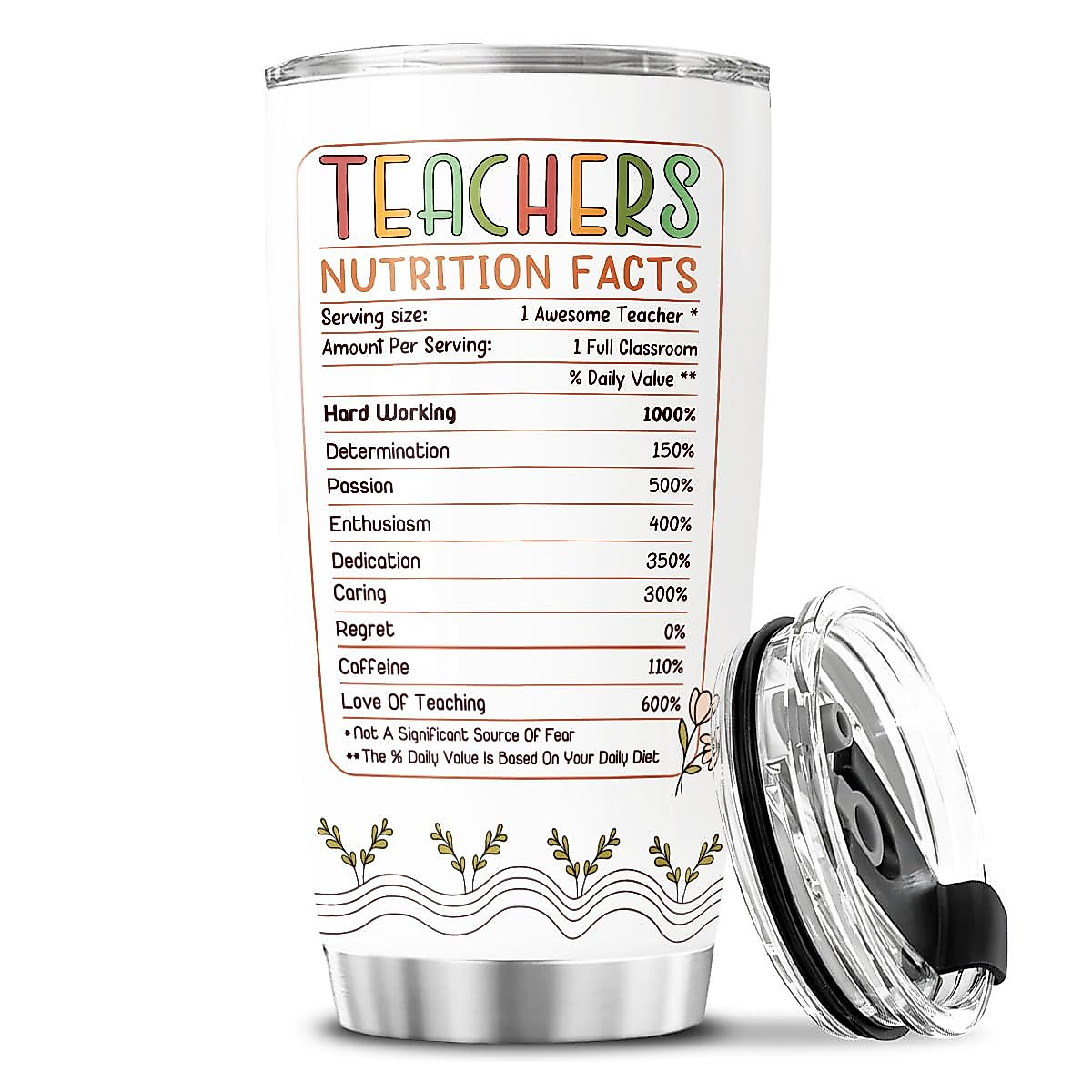HUBUPU Teacher Gifts, Teacher Plant Seeds, Tumblers For Women Teachers Gift Steel Pack Music Appreciation Stainless Cups Coffee, Tumbler 20 Oz With Lid And Straw