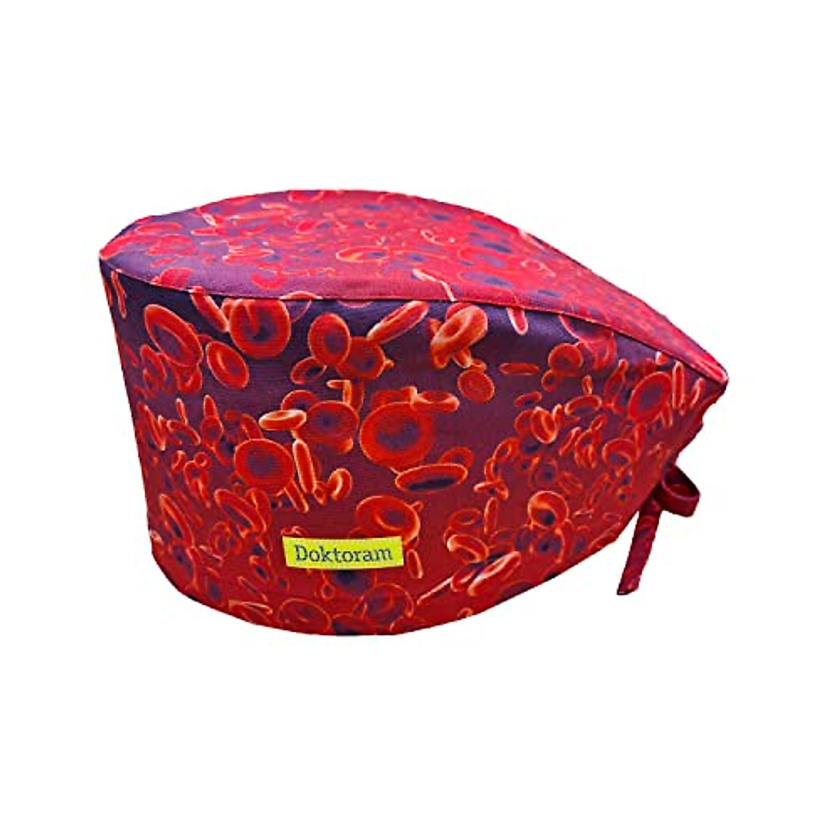 A Striking and Fashion-Forward Headwear with a Bold Skull Design and Red Platelet Accents