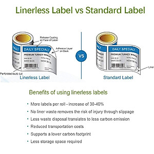 Anylabel 2-1/4 inch Thermal Printed Linerless Label for Digi Zebra Bizerba Electronic Scale Printer (18 Rolls, 215 feet/Roll)