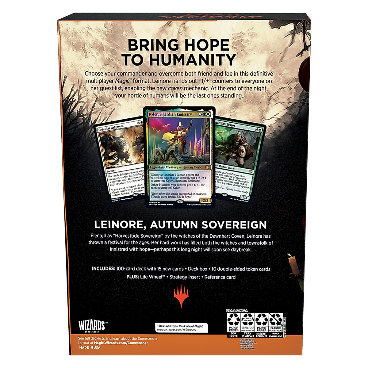 Magic: The Gathering Innistrad: Midnight Hunt Commander Deck – Coven Counters (Green-White)