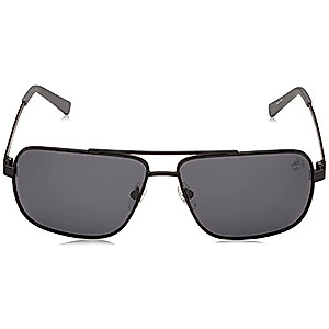 Timberland Men's TBA9266 Polarized Navigator Sunglasses, Matte Black, 61mm