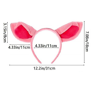 EVERMARKET Plush Pig Ears Headband Horns Headband,Halloween Christmas Festival Theme Party Animal Cosplay Costume Headwear (Pig)