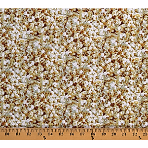Cotton Popcorn Snacks Food Favorite Foods Cotton Fabric Print by The Yard (384BUTTER)