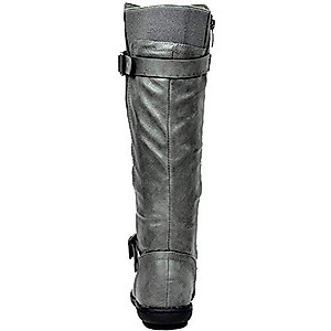 DREAM PAIRS Women's Faux Fur-Lined Knee High Winter Boots Fall Tall Boots,Size 10,Grey,TRACE