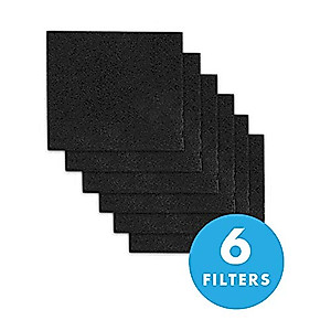 6-Piece Litter Box Filters for Hooded Cat Litter Box – Activated Charcoal Filters Eliminate up to 99% of Litter Box Odors – 6 Inch x 6.5 Inch Trimmable Pads