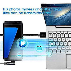 aceyoon [3 Pack] 90 Degree USB C Cable 0.6ft Short Right Angle Type C Charger Braided USBC to USB A 20cm L Shape Charging and Data Sync Cord Compatible for S10 S9 S8, P40 P30 P20, Mate 30/20, Pixel