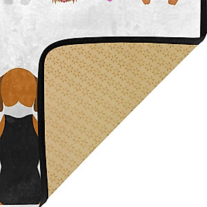 Cute Pet Puppy Illustration Kitchen Rugs Floor Mat Anti Fatigue Kitchen Mats Non Skid Washable Bath Rug Runner Doormats Carpet Sink Mat Home Decor 39 X 20 inch