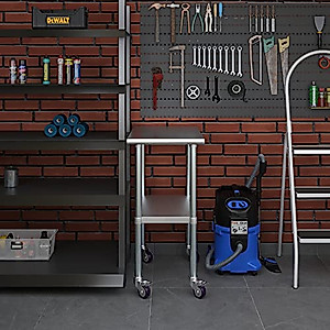 30" X 18" AmGood Stainless Steel Work Table with Wheels | Metal Mobile Table | Food Prep