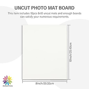 Mat Board Center, 8x10 Picture Backing Board, Uncut Photo Mat Board (Off White, 10 Pack)