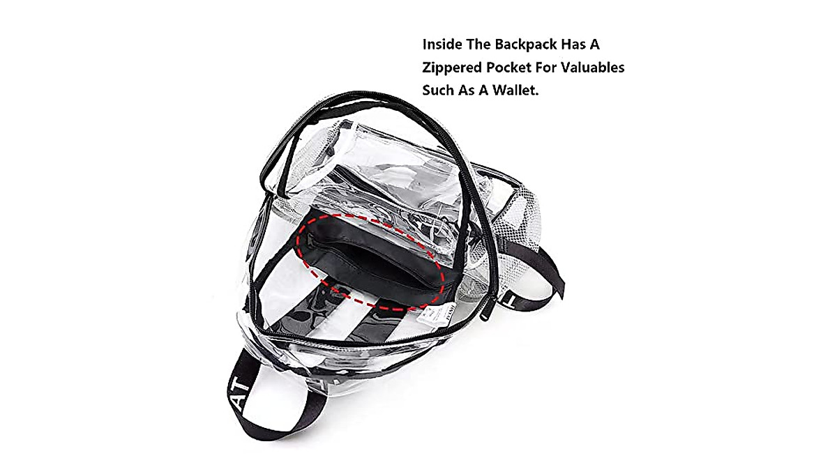 Durable Clear Small Backpack for School & Events - Waterproof PVC