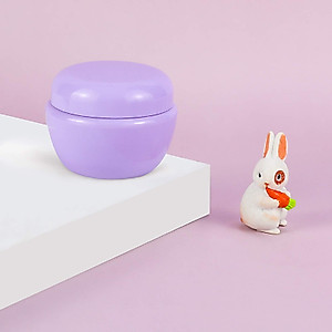 LONGWAY 1 Oz (30ML) Little Plastic Jars with Lids and Inner Liners | Empty Lotion Containers/Travel Cream Containers - for Salves,Lotions and Creams, Cosmetic Jars & BPA Free (Pack of 12, Purple)