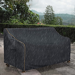 LSongSKY Outdoor 2-Seater Loveseat Cover,Patio Sofa Covers Fits up to 58W x 32.5D x 31H Inches,100% Waterproof Heavy Duty Patio Furniture Covers,Black