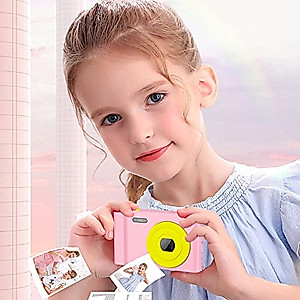 Kids Camera for Boys and Girls Digital Camera with Memory Card 16X Zoom Vlogging Camera 1080P Video Recorder with Multiple Unique Functions Great Birthday Electronic Toys for Children (Pink No Card)
