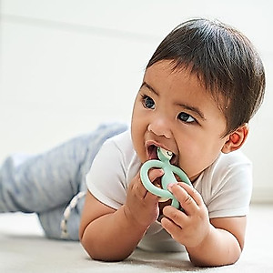 Matchstick Monkey Original Teething Toy for Baby 3 Months+, BPA-Free Food Grade Silicone, Easy to Hold & Naturally Fits in Mouth, Stimulates and Massages Sore Gums, Mint Green