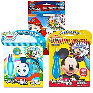 Water Painting Books Set for Toddlers Kids Ages 3-5 ~ 3 Pack No Mess Paint with Water Books with Water Surprise Brushes Thomas the Train, Mickey Mouse, Paw Patrol