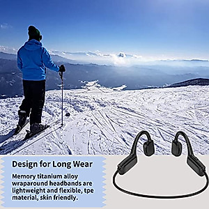 Cuifati Wireless Bone Conduction Headphones, Open-Ear Bluetooth Bone Conduction Sports Earbuds, High Bass Diaphragm, 3D, Skin Friendly, for Outdoor Sports, Running