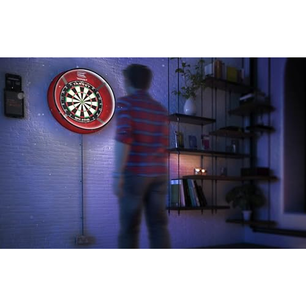 Target Darts Corona Vision Dartboard Lighting System, Black Frame | White LED Dart Board Surround Ring Light with Magnetic Feet | Shadow Eliminating Dartboard Light | Professional Darts Accessories