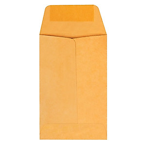 #1 Coin and Small Parts Envelope with Gummed Flap for Home or Office Use, 28 lb. Brown Kraft, 2-1/4 x 3-1/2, 500 per Box (50162)