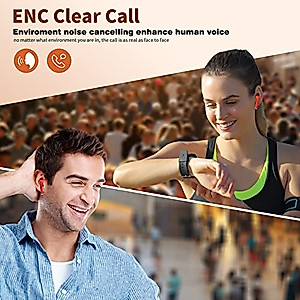 Wireless Earbuds for Samsung S23 Ultra S22 A53 A14, 5.3 Bluetooth Headphones Noise Canceling Ear Buds with Earhook Clear Call Touch Control Touch Control Earbud for iPhone 14 Pro Max 13 Pixel 7 Pro