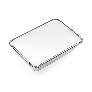 Aluminum Pans – Practical Food Containers and Lids – 2.25lbs Disposable Food Containers with Lids - Food Prep Containers with Lids for Takeout, Freezer, Oven - 8.5 x 6-inch Aluminum Foil Pans – 50pcs